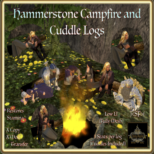 Second Life Marketplace - Hammerstone Campfire & Cuddle Logs